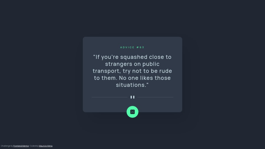 Frontend Mentor Advice Generator App Coding Challenge Solution