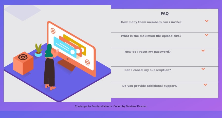 Frontend Mentor Responsive Faq Accordion Card Coding Challenge Solution