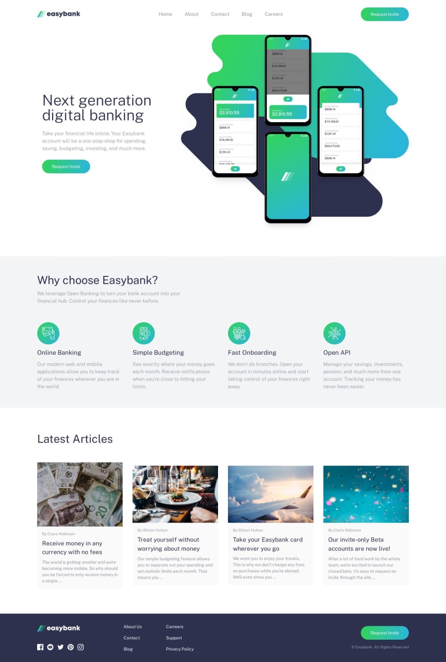 Frontend Mentor Easybank Landing Built With React Tailwind Coding