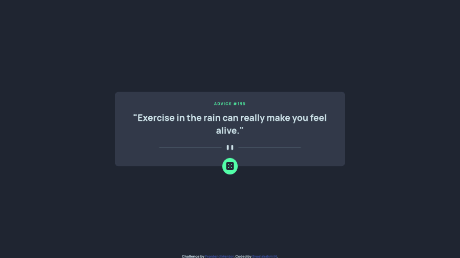 Frontend Mentor Advice Generator App Using Scss Vanilla Js And