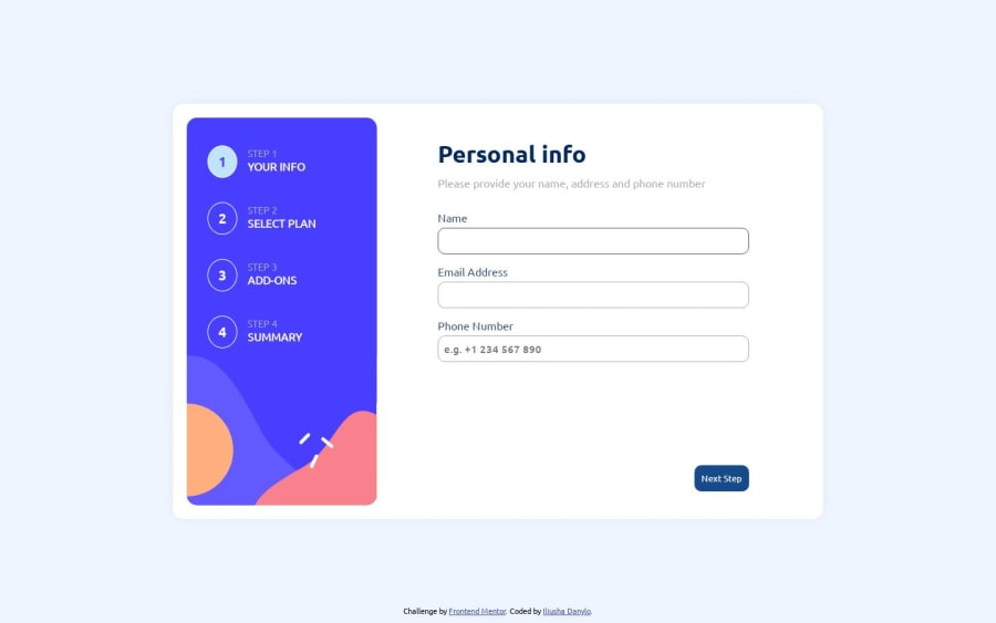 Frontend Mentor | Multi-step form coding challenge solution Frontend Mentor | Multi-step form coding challenge solution