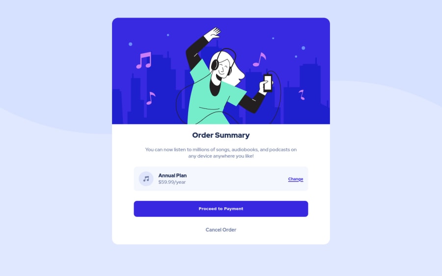 Frontend Mentor Responsive Order Summary Component Coding Challenge