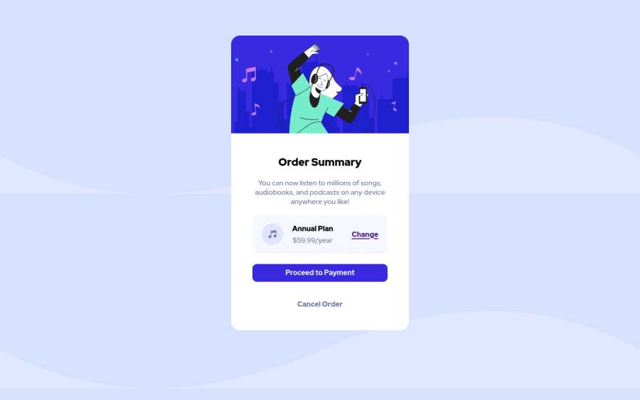 Frontend Mentor Order Summary Component Using Html Css Coding Challenge Solution