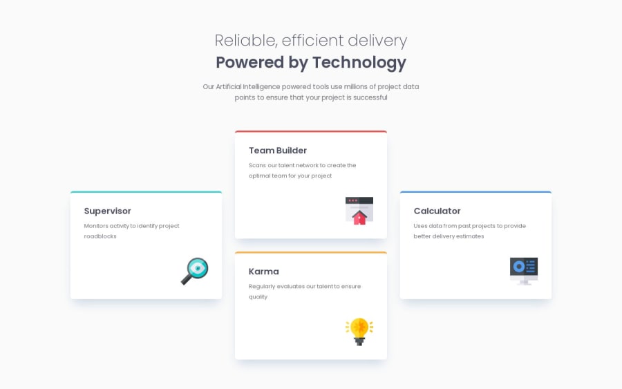 Frontend Mentor Responsive Four Card Feature Section Using Css Grid Coding Challenge Solution