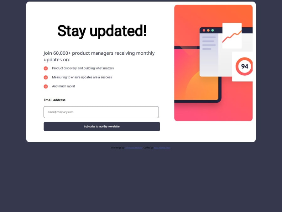 Frontend Mentor Mail Confirmation Using Css Js And Html Coding Challenge Solution