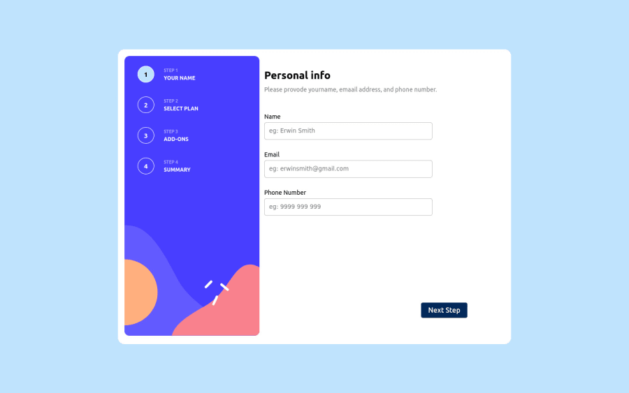 Frontend Mentor Responsive Multi Step From With React And Redux Coding