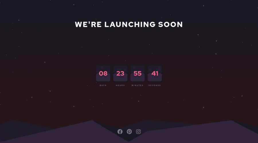 Frontend Mentor | Launch countdown timer using html, css and JS coding challenge solution