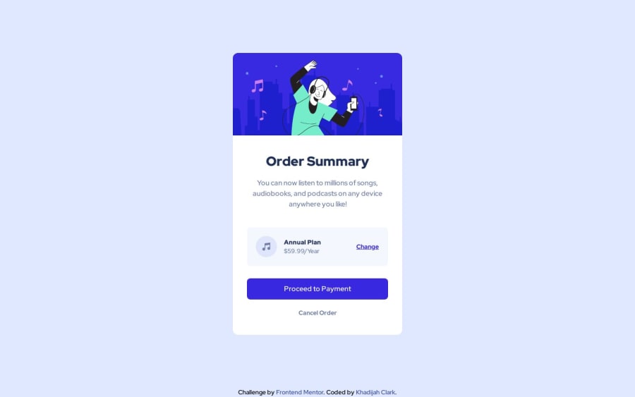 Frontend Mentor Responsive Order Summary Page Using Tailwindcss Coding Challenge Solution