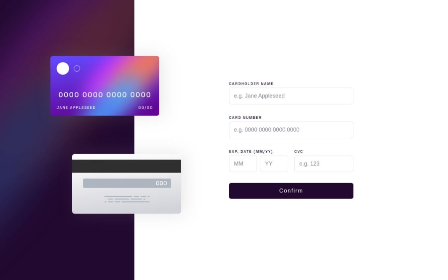 Frontend Mentor Interactive Card Details Form Main Coding Challenge
