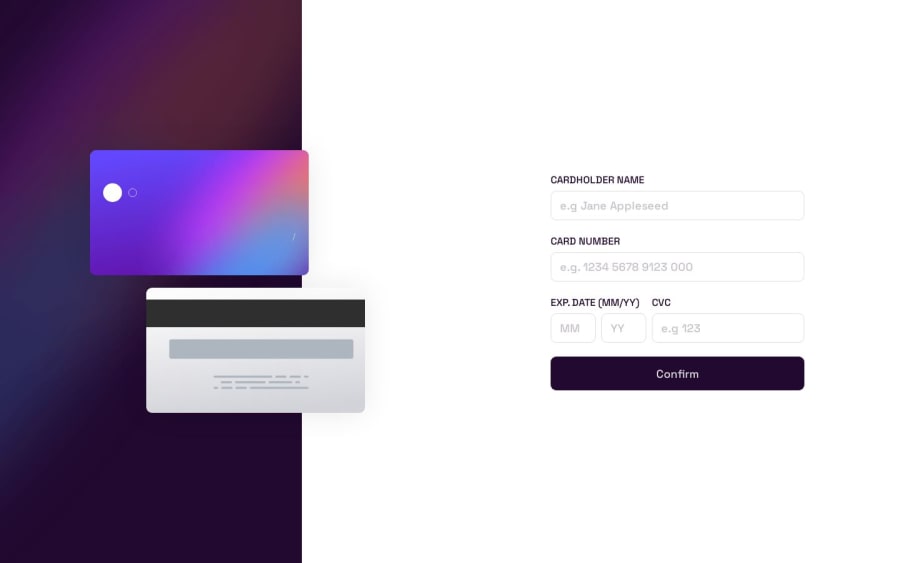 Frontend Mentor Interactive Card Details Using React Coding Challenge