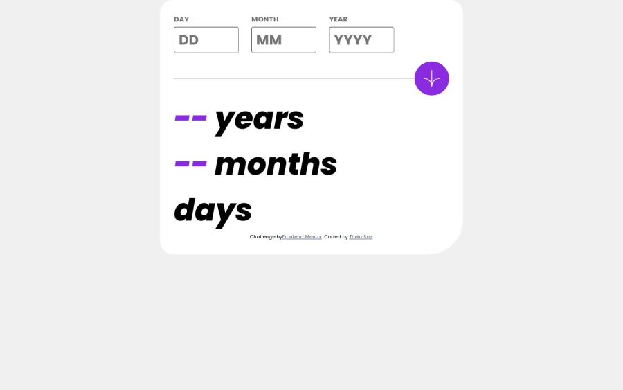 Frontend Mentor Age Calculator App Using React Coding Challenge Solution