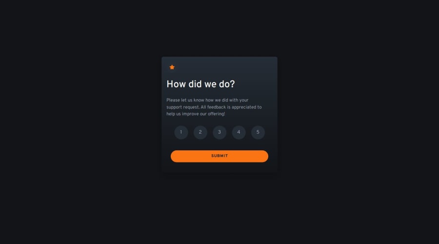Frontend Mentor Feedback Interactive Rating Coding Challenge Solution
