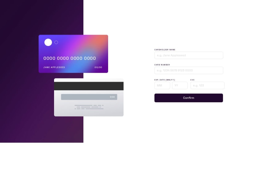 Frontend Mentor Interactive Card Details Using Javascript Html And