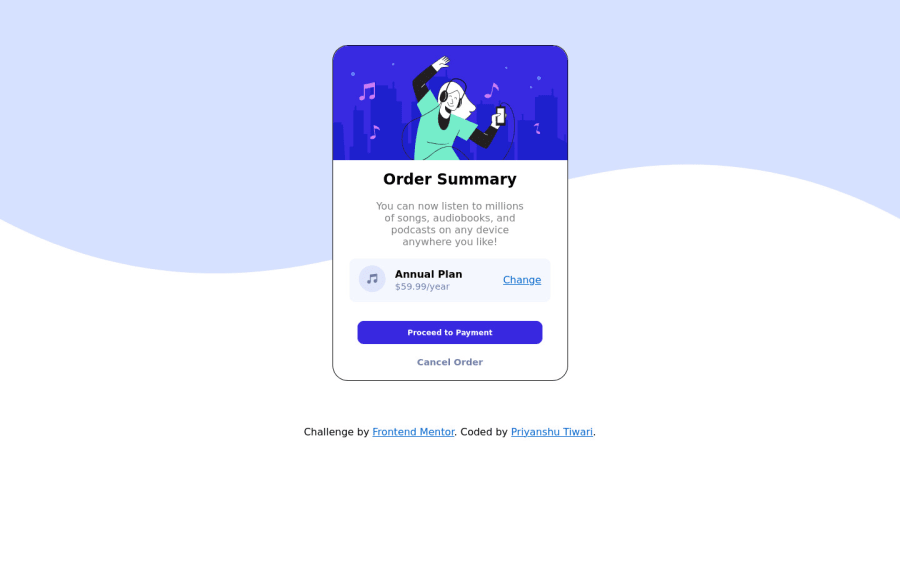 Frontend Mentor Order Summary Component Main Html Css Coding Challenge Solution