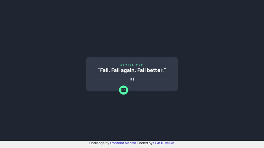 Frontend Mentor Advice Generator App With Html Css Js And Api