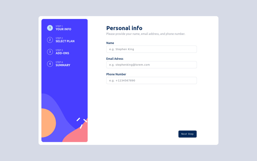 Frontend Mentor Multi Step Validation Form With Reactjs And Reduxtoolkit Coding Challenge Solution
