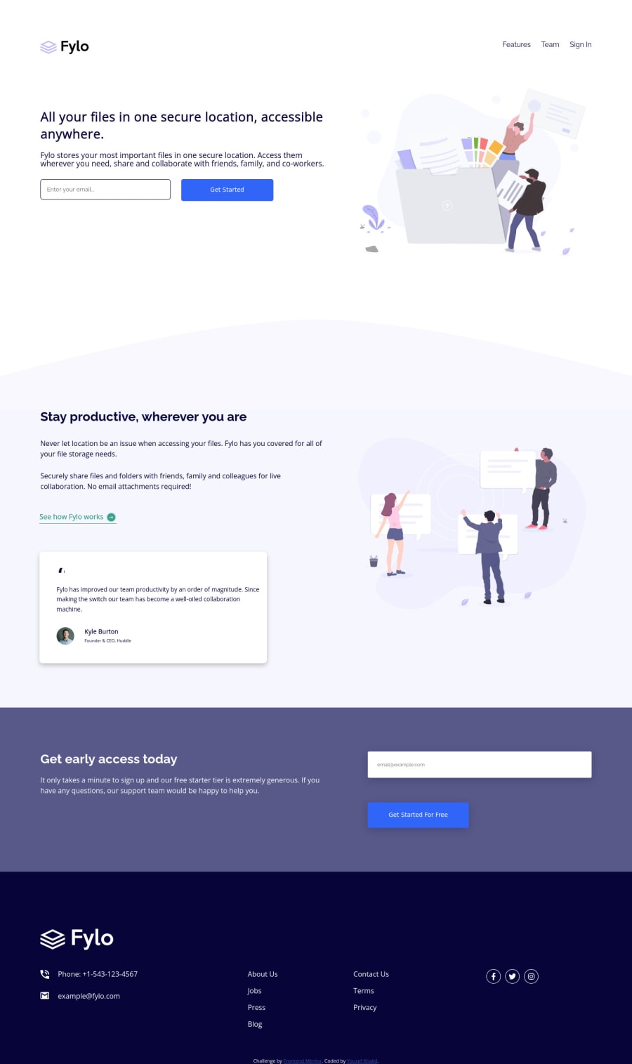 Frontend Mentor Solution For Fylo Landing Page Challenge Using Html