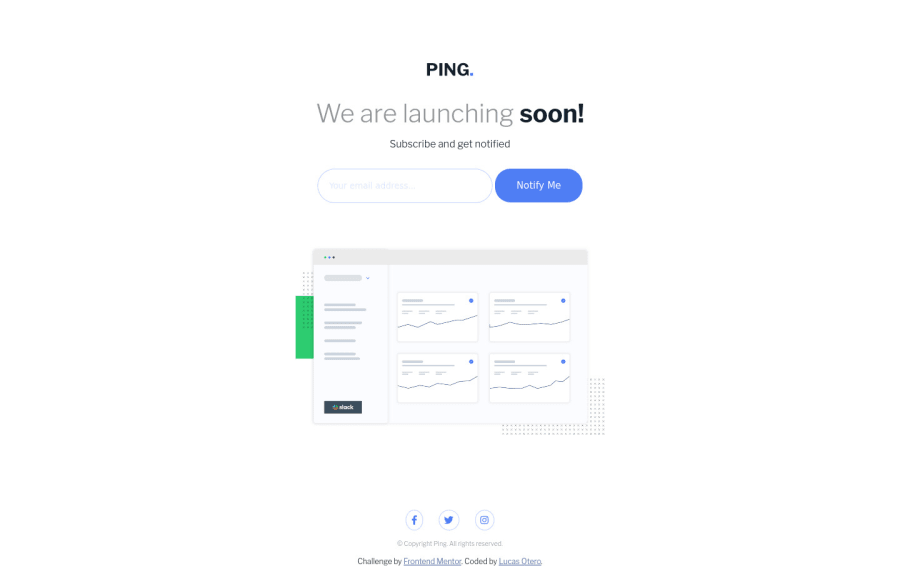 Frontend Mentor Ping Comingsoon Challenge Html Css And Javascript Coding Challenge Solution