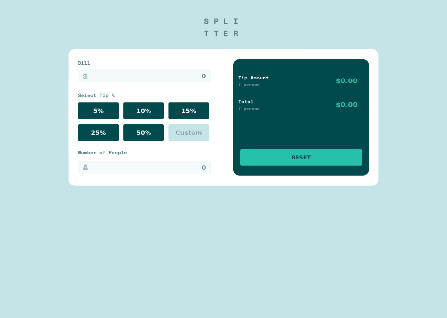 Frontend Mentor Responsive Tip Calculator Using Html Css Grids And Flex And Js Coding