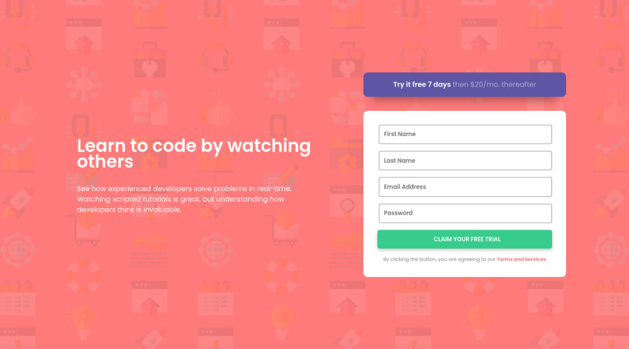 Frontend Mentor Intro Component With Sign Up And Client Side Validation Coding Challenge Solution
