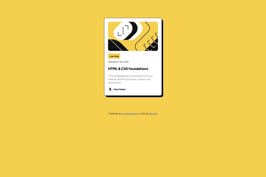 Frontend Mentor Blog Preview Card Using Html And Css Flexbox Coding Challenge Solution