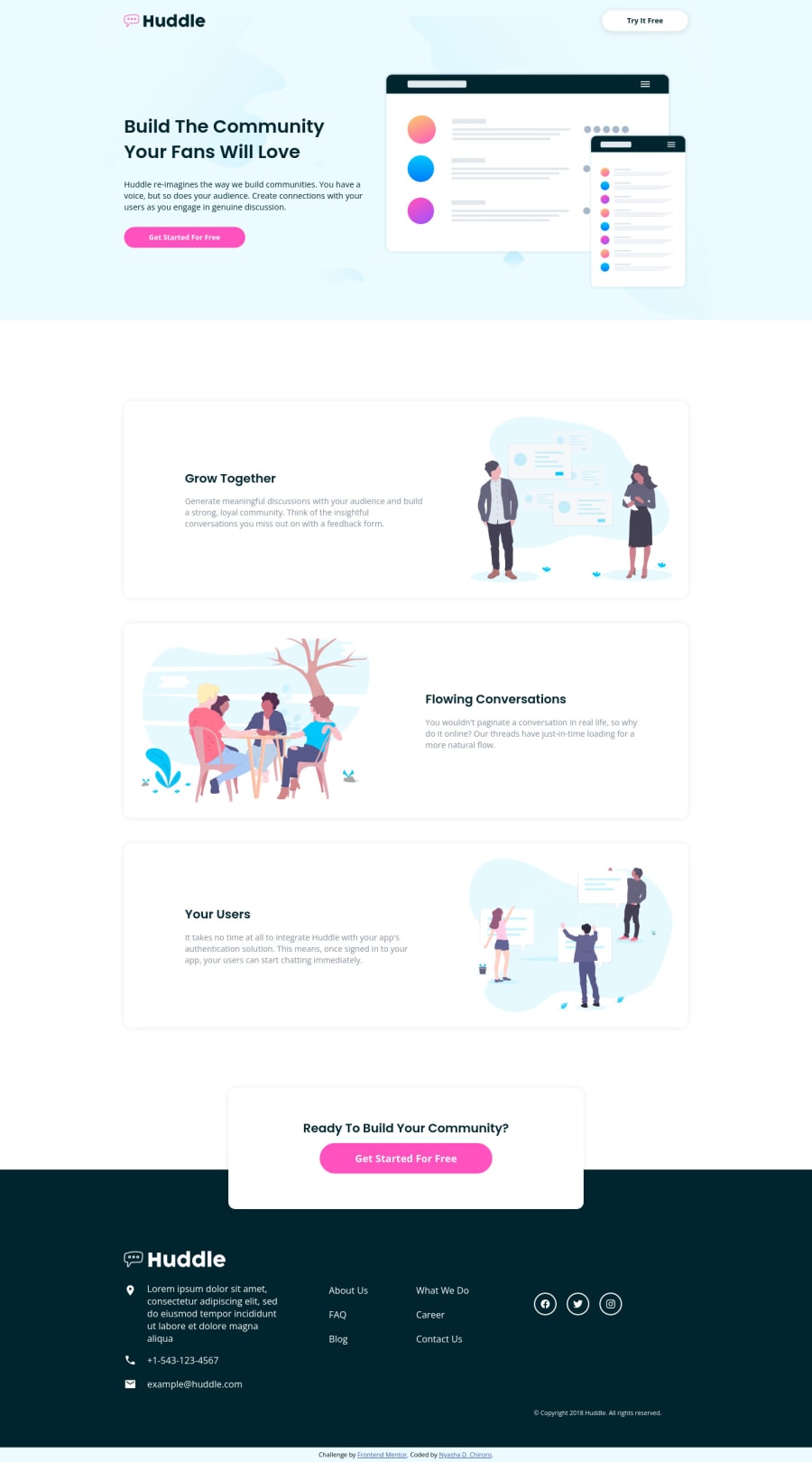 Frontend Mentor Huddle Landing Page Using Html Css Sass Js And Vite Coding Challenge Solution