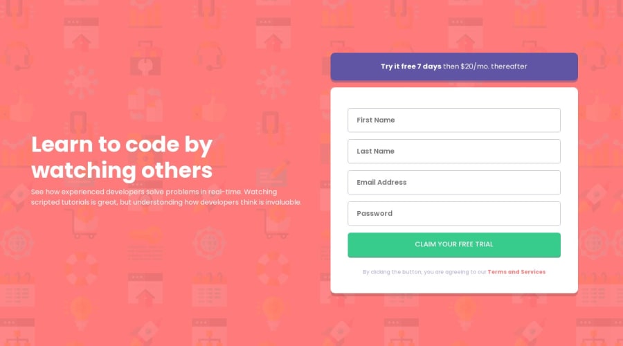 Frontend Mentor Intro Component With Signup Form Using Bootstrap 5