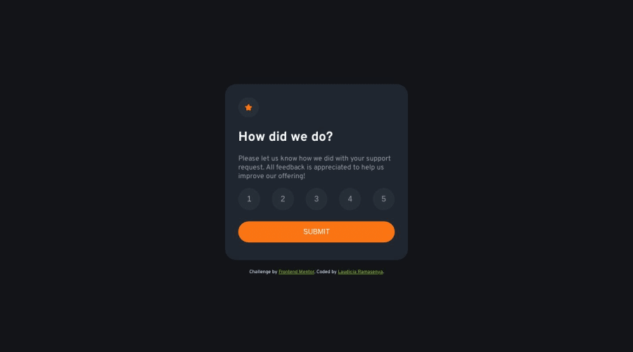 Frontend Mentor Interactive Rating Component Using Vanilla Javascript