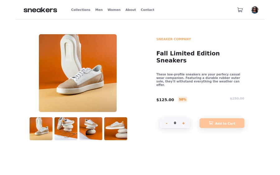 Frontend Mentor Responsive Sneakers App Using React Coding Challenge Solution