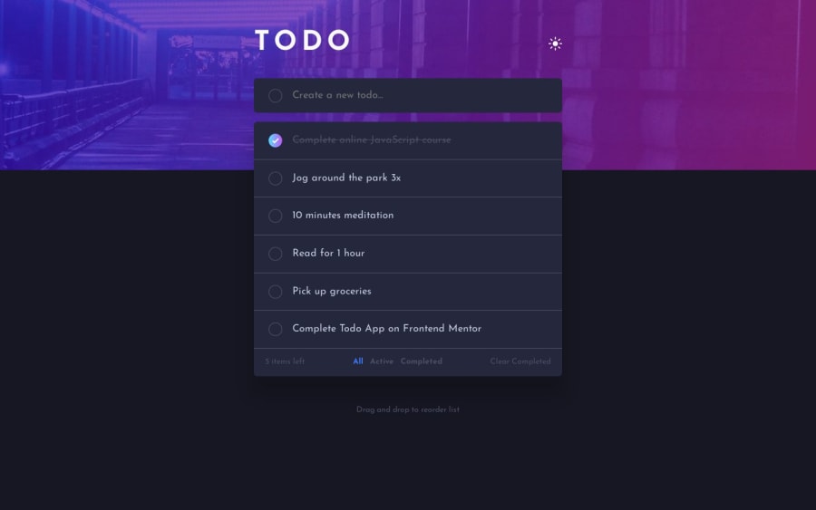Frontend Mentor Responsive Todo App Using Styled Components React Typescript Coding