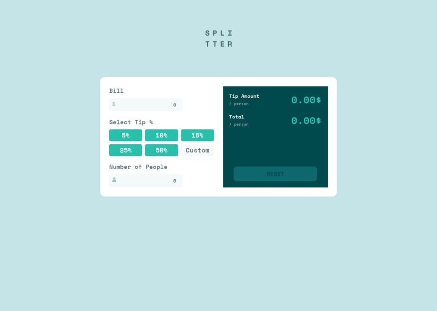Frontend Mentor Tip Calculator App Using Reacttypescript And Scss Coding Challenge Solution