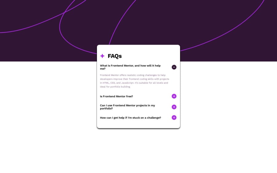 Frontend Mentor Faq Accordion Using Tailwind Coding Challenge Solution