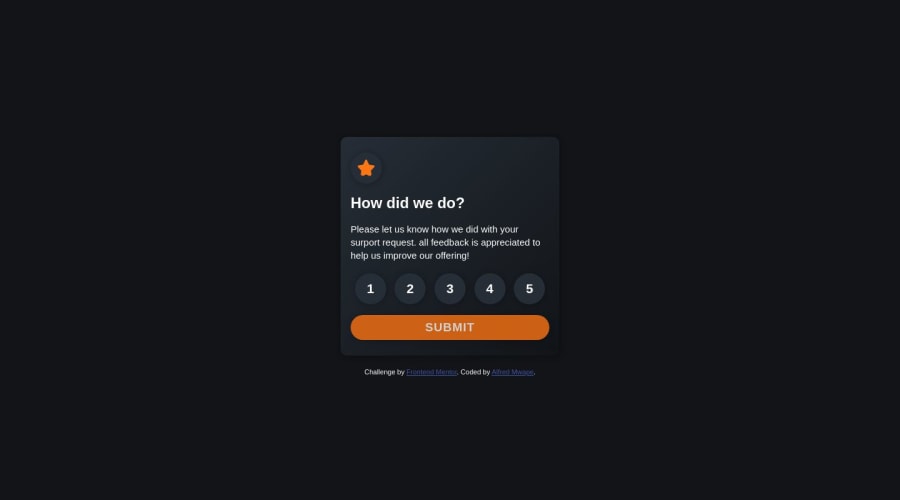 Frontend Mentor Rating Compnent Built With Css Flex Box Html And Js Coding Challenge Solution