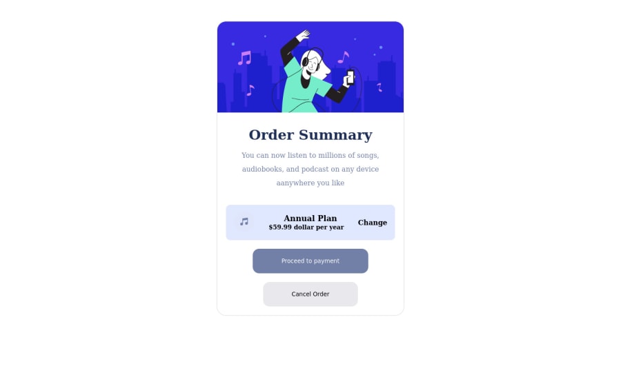 Frontend Mentor Order Summary Component Using Reactjs Coding