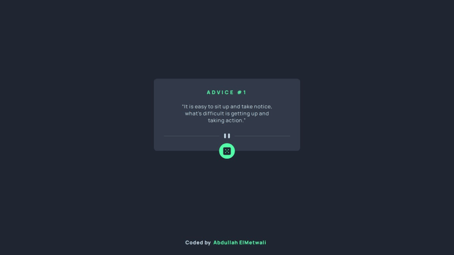 Frontend Mentor Advice Generator Coding Challenge Solution