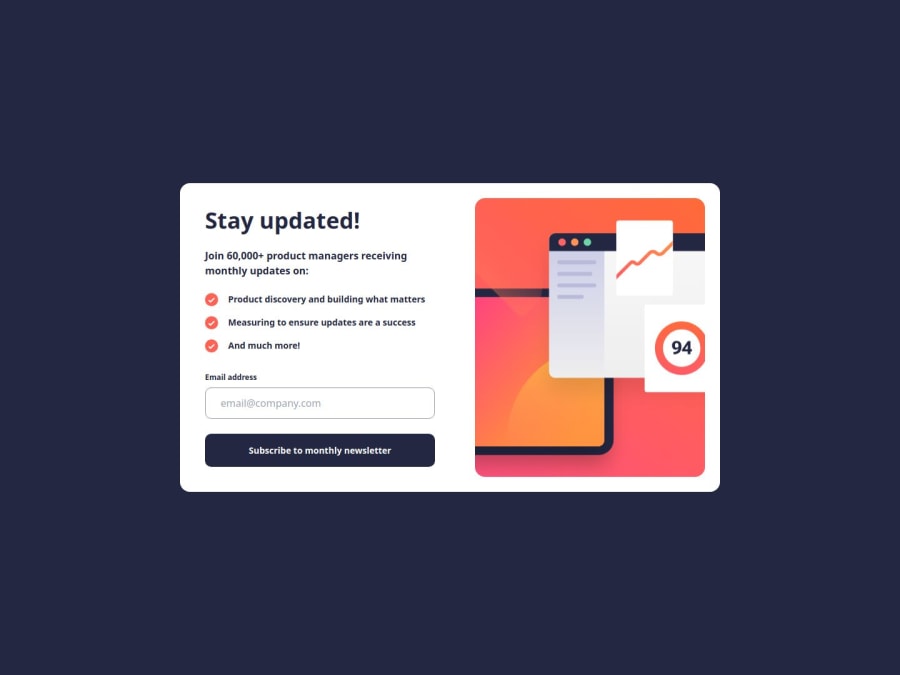 Frontend Mentor Newsletter Signup Form With Success Message Coding