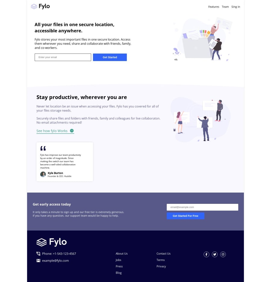 Frontend Mentor | Responsive fylo landing page with two column layout ... Frontend Mentor | Responsive fylo landing page with two column layout ...