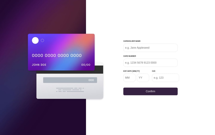 Frontend Mentor Interactive Card Details Vite Scss Typescript