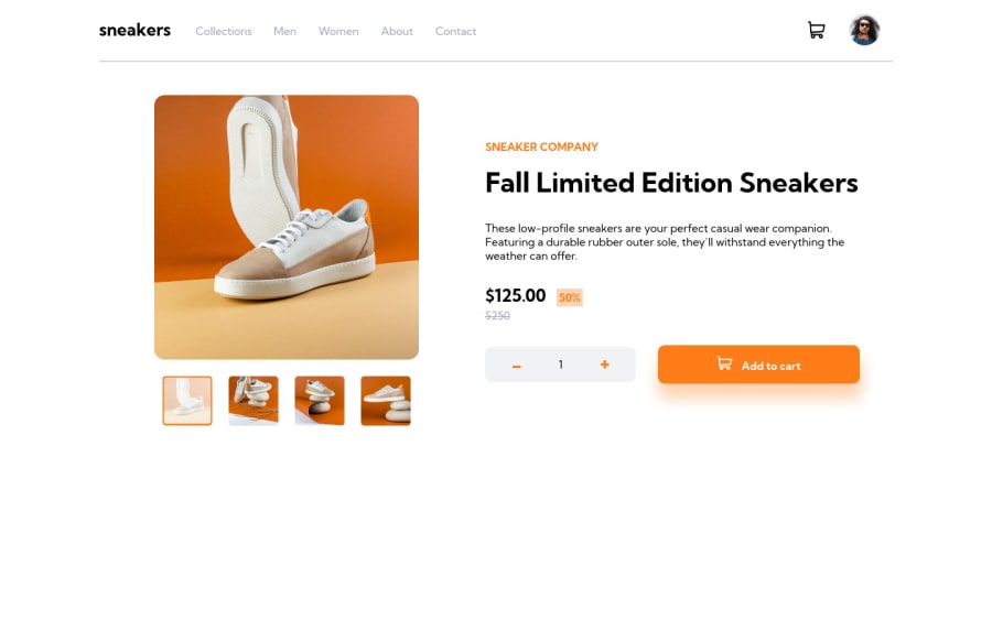 Frontend Mentor Sneakers Ecommerce Page Built Using React Coding Challenge Solution