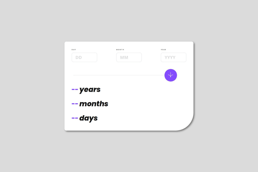 Frontend Mentor Responsive Age Calculator Using Html Css And Javascript Coding Challenge Solution