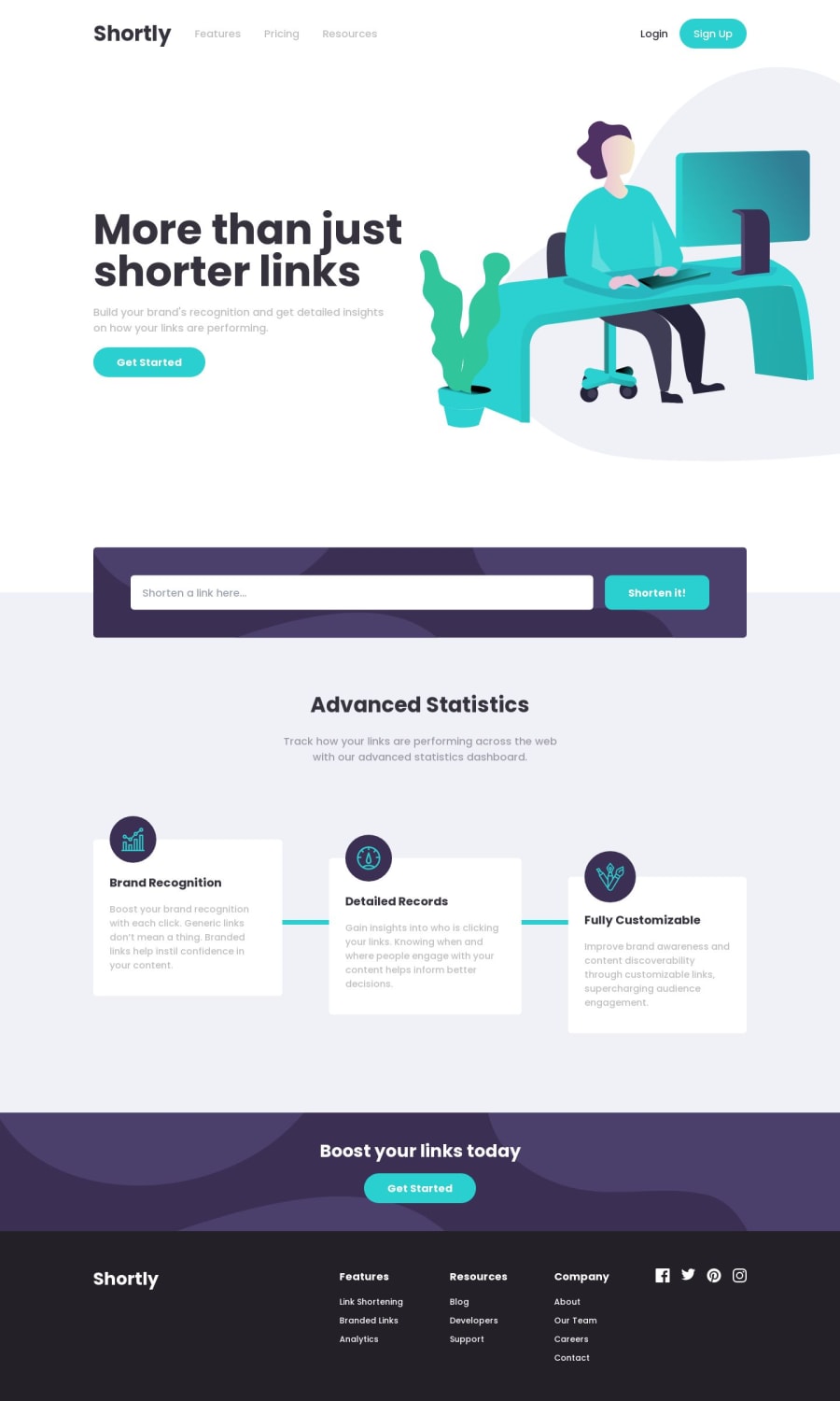 Frontend Mentor Responsive Url Shortener Using React And Tailwind Coding Challenge Solution