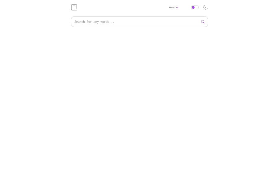 Frontend Mentor Dictionary App Using Next Js And Nextui Coding