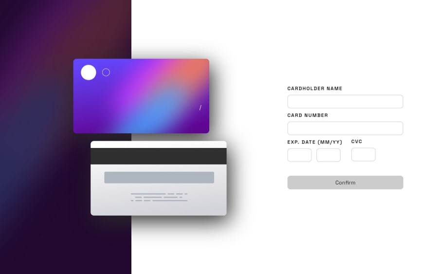 Frontend Mentor Interactive Card Details Form React Coding