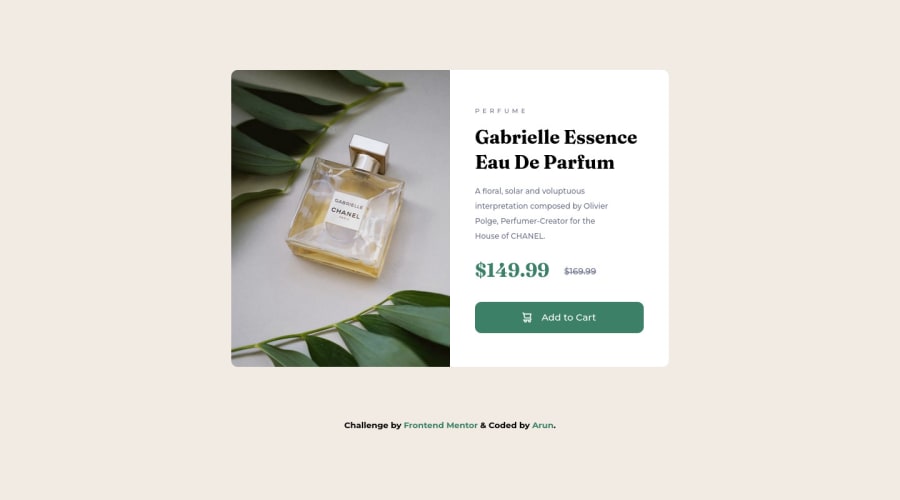 Frontend Mentor Product Card Preview Coding Challenge Solution
