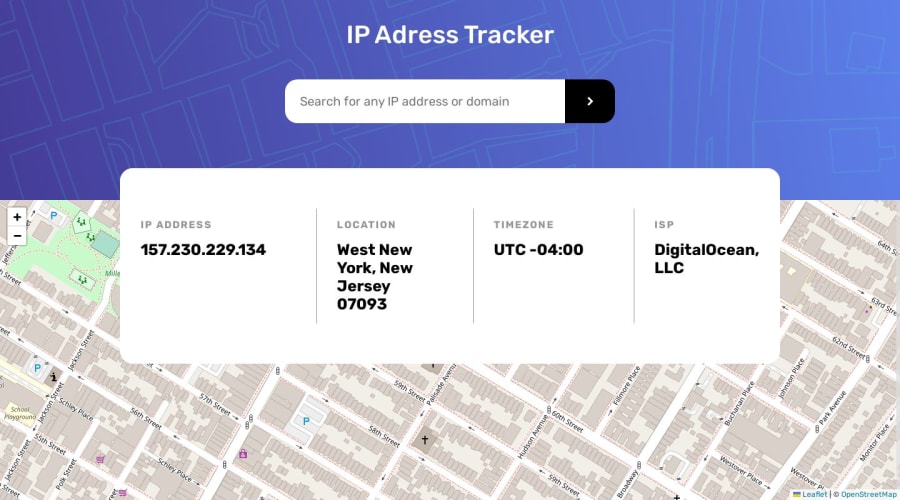 Frontend Mentor Ip Tracker Coding Challenge Solution