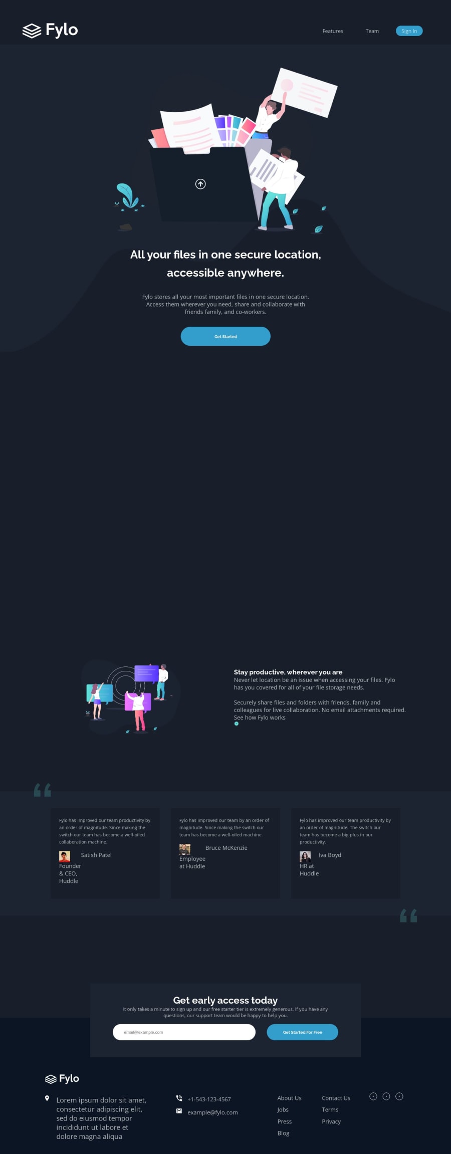 Frontend Mentor Fylo Dark Theme Landing Page Built With Astro Ssg