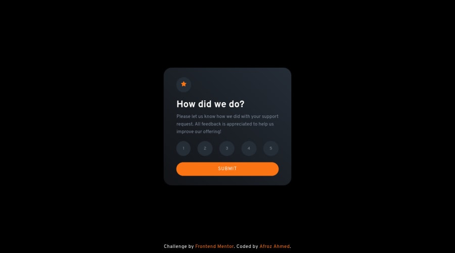 Frontend Mentor Interactive Rating Component Using Html Css Js Coding Challenge Solution