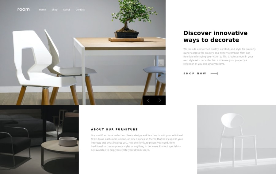 Frontend Mentor Responsive Room Homepage Using Flexbox Grid And Javascript Coding Challenge