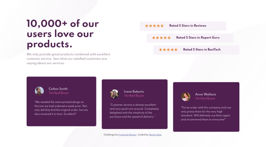 Frontend Mentor Responsive Social Proof Section Using Flexbox Media Queries Coding Challenge 1025