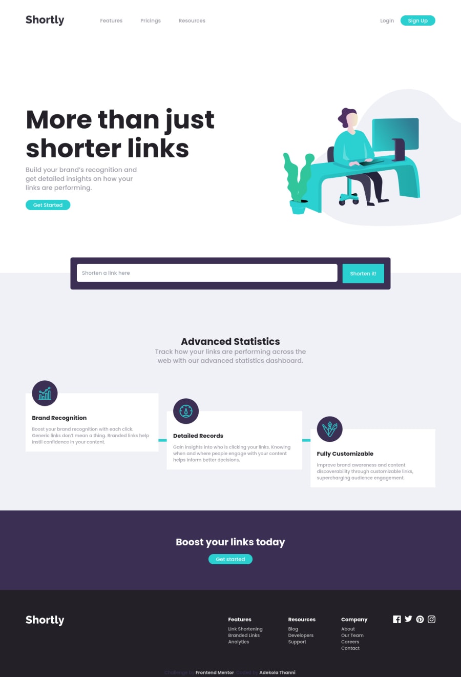 Frontend Mentor | Shortly URL shortener coding challenge solution Frontend Mentor | Shortly URL shortener coding challenge solution